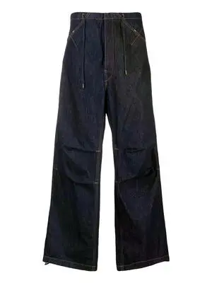 DARKPARK Daisy Contrast-stitching Wide Leg Jeans - Blue