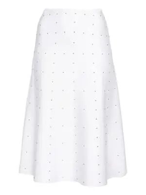 Fabiana Filippi Studded Knitted Midi Skirt - Neutrals