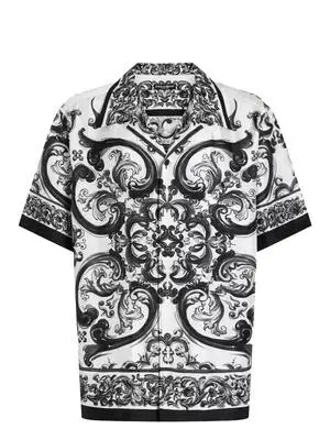Dolce & Gabbana Majolica-print Silk Shirt - White