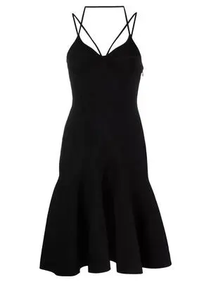 Alexander McQueen Fluted Mini Dress - Black