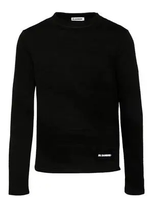 JIL SANDER Texture Long-sleeved T-shirt - Black