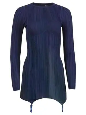 FLEUR DU MAL Garter Mini Dress - Blue