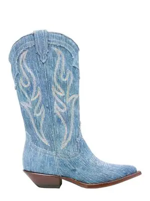 SONORA Santa Fe 35mm Denim Boots - Blue
