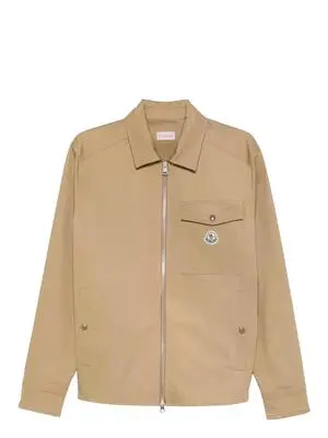 Moncler Gabardine Cotton Shirt Jacket - Neutrals