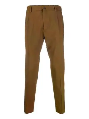 DELL'OGLIO High-waist Cropped Trousers - Brown