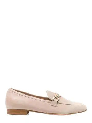 Casadei Suede Loafers With Crystal Embellishment - Neutrals