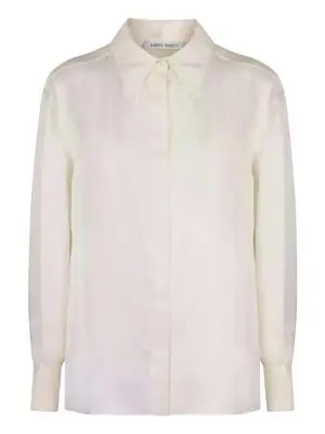 Alberta Ferretti Silk Button-down Shirt - Neutrals