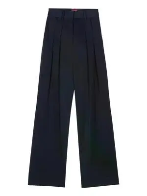 Staud Wide-leg Pleated Trousers - Blue