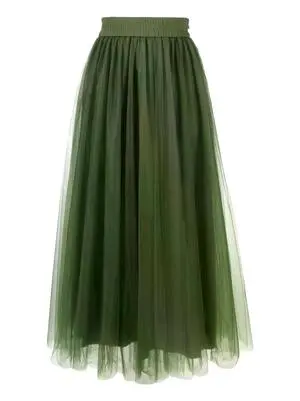 Fabiana Filippi High-waist Tulle Midi Skirt - Green