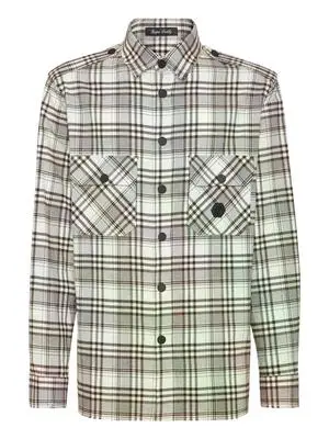 Philipp Plein Skull&bones-print Checked Shirt - Neutrals
