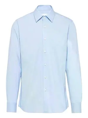 Prada Classic-collar Stretch Shirt - Blue