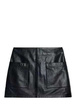 Zadig&Voltaire Leather Mini Skirt - Black