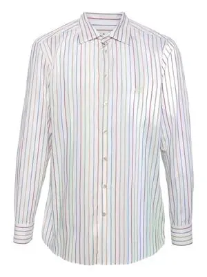 Etro Pegaso Striped Cotton Shirt - Neutrals