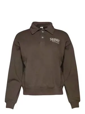 SPORTY & RICH Upper East Side Cotton Polo - Brown