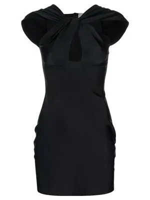 Coperni Twisted Cut-Out Mini Dress Black