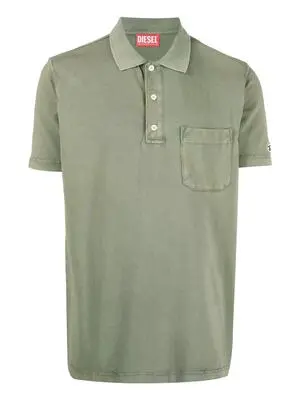 DIESEL® Short-sleeved Cotton Polo Shirt - Green