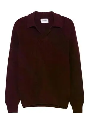 D4.0 Virgin Wool Polo Sweater - Red