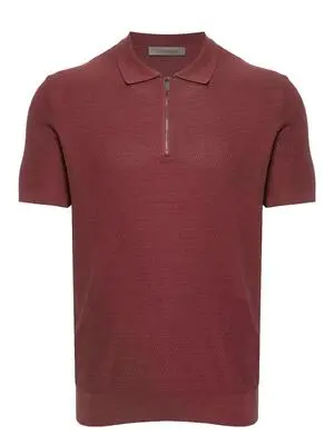 Corneliani Patterned-jacquard Polo Shirt - Red