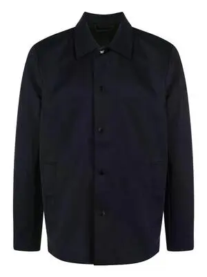 ALPHA TAURI Logo-appliqué Button-up Shirt Jacket - Black