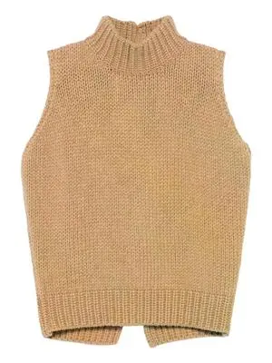 Fabiana Filippi Cashmere Knit Top With Cut-out Detail - Neutrals