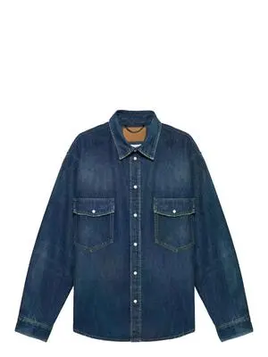 1989 STUDIO Logo-embossed Denim Shirt - Blue