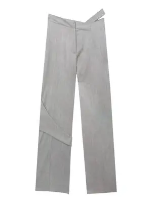HELIOT EMIL Wool Asymmetric Trousers - Grey