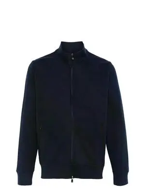 Corneliani Zip-up Jersey Sweatshirt - Blue