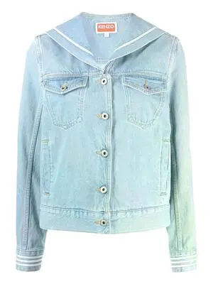 Kenzo Sailor Logo-embroidered Denim Jacket - Blue
