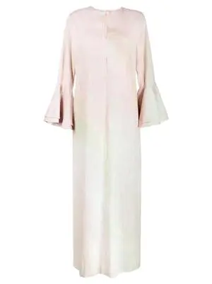 BAMBAH Linen Ruffled Kaftan Dress - Pink