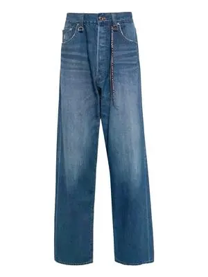 MASTERMIND WORLD Skull-print Straight-leg Jeans - Blue