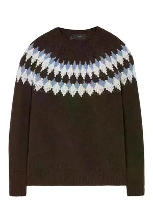 Alanui Fair Isle Intarsia-knit Wool Sweater - Brown