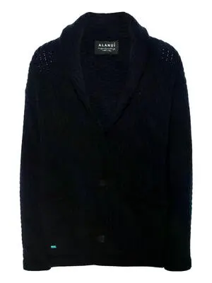 Alanui Cable-knit Cotton-cashmere Cardigan - Blue