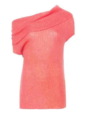 Yohji Yamamoto Cowl-neck Mohair-wool Vest - Pink