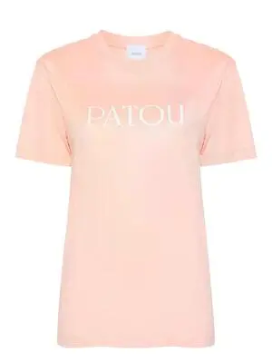 PATOU Logo-Print Organic-Cotton T-Shirt Orange