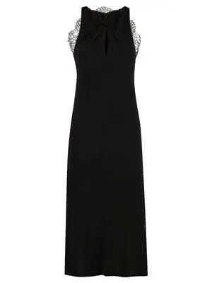 Givenchy Lace-appliqué Halterneck Midi Dress - Black