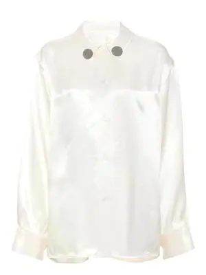 JIL SANDER Logo-appliqué Drop-shoulder Shirt - Neutrals