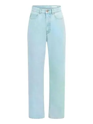 Nina Ricci Logo-patch High-rise Boyfriend Jeans - Blue