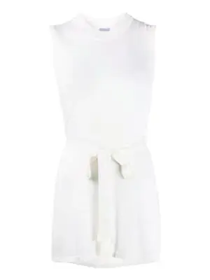 Malo Belted Knitted Tunic - Neutrals