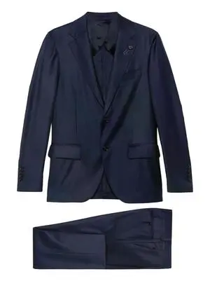 LARDINI Brooch-detail Suit - Blue