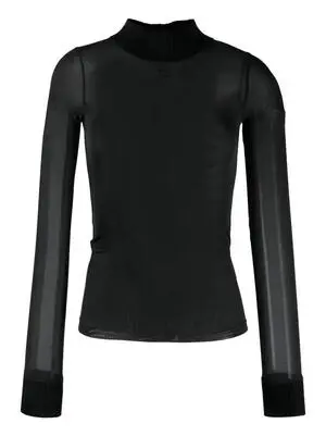 COURREGES Re-edition Second Skin Logo T-shirt - Black