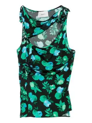 Coperni Flower Asymmetric Top - Black