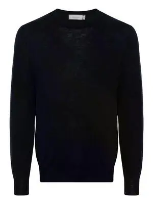 Canali Crew-neck Merino Wool Jumper - Blue