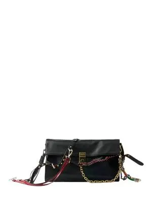 Prada Prada Soft Sound Leather Shoulder Bag Black