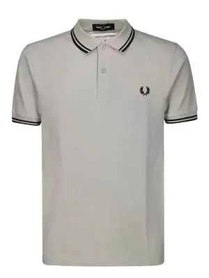 Comme Des Garçons X Fred Perry Logo-embroidered Polo Shirt Grey