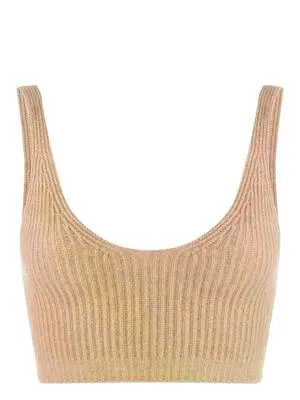 Cashmere In Love Reese Ribbed-knit Cropped Vest - Neutrals