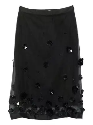 Viktor & Rolf Bead-embellished Silk Organza Midi Skirt - Black