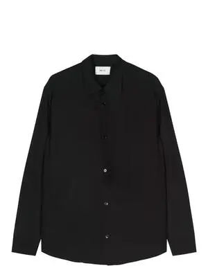 Nn07 Freddy Seersucker Shirt - Black