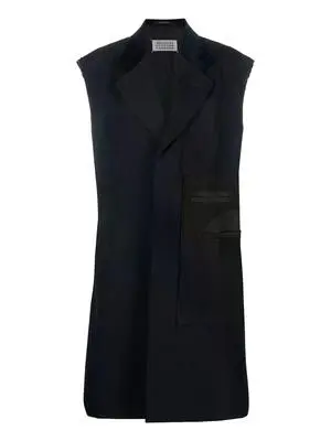 MAISON MARGIELA Sleeveless Raw-cut Coat - Blue