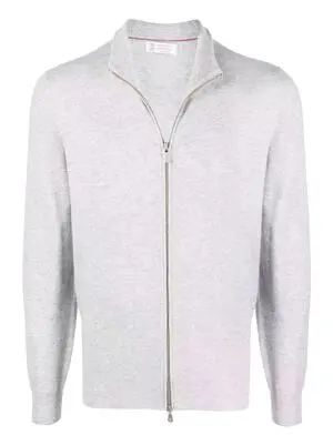 Brunello Cucinelli Zip-up Cashmere Jumper - Grey
