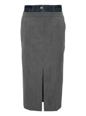 JUUN.J Layered Midi Skirt - Grey